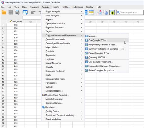 One Sample T Test In Spss Statistics Procedure Output And