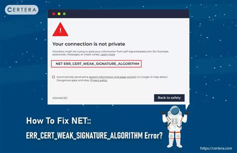 How To Fix Errcertweaksignaturealgorithm Error