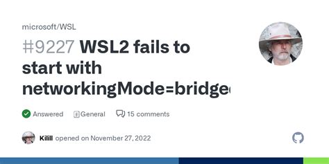 Wsl2 Fails To Start With Networkingmodebridged · Microsoft Wsl