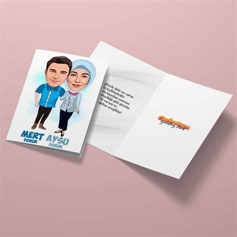 Canım Eşim Ve Ben Karikatürlü Tebrik Kartı
