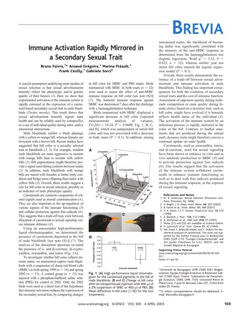 Pdf Immune Activation Rapidly Mirrored In A Secondary Sexual Trait
