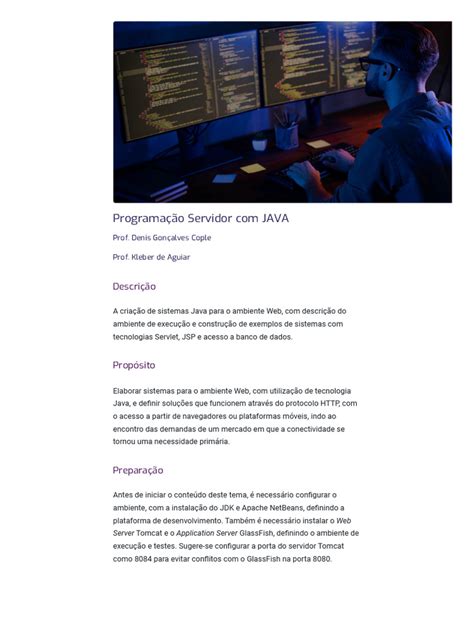 2 Programação Servidor Com Java Pdf Rede Mundial De Computadores