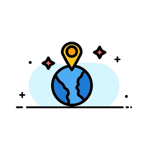 World Map Location Business Flat Line Filled Icon Vector Banner Template 14803074 Vector Art At