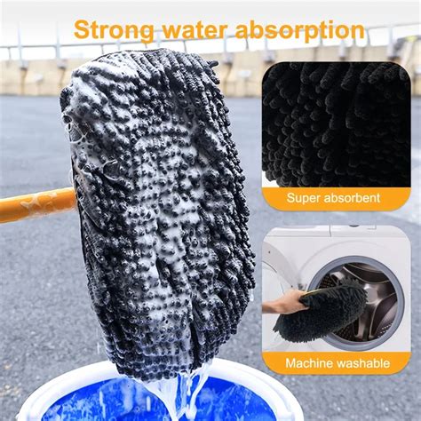 Microfiber Car Cleaning Kit Wash Mop Three Section Elastic Rotation
