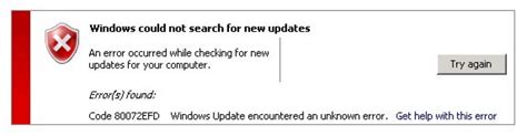 Windows Server Updates Failing Error EFD Jaytag Computer