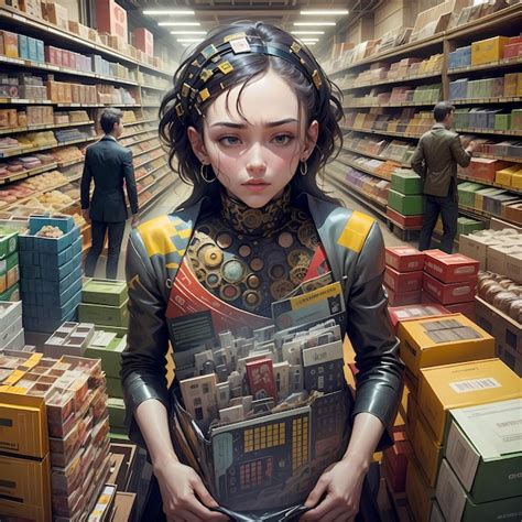 Premium Ai Image Gadget Girl Shoping