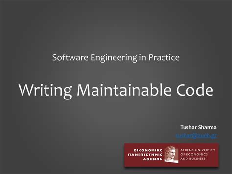 Writing Maintainable Code Speaker Deck