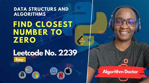 Find The Closest Number To Zero Dsa Python Youtube