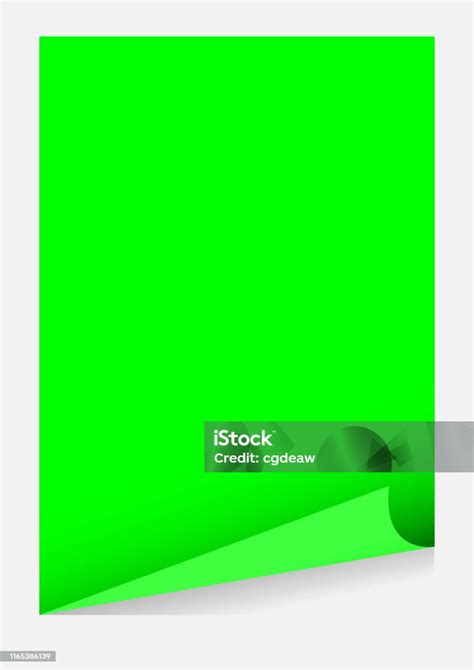 녹색 화면 A4 종이 빈 컬 코너 템플릿 흰색 배경에 격리 종이 컬 녹색 A4 종이 템플릿 프레임 요소 그래픽 디자인 카드 광고 A4 배너 홍보의 스티커 시트 가리기에 대한