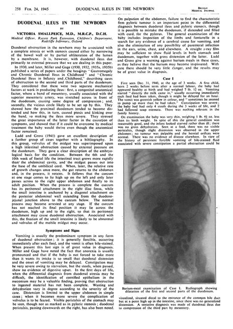 Duodenal Ileus In The Newborn The Bmj