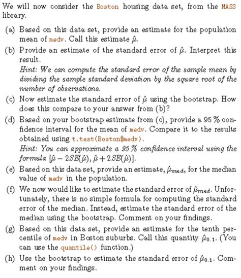 Solved We Will Now Consider The Boston Housing Data Set