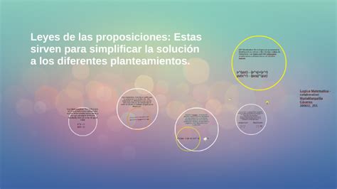Leyes De Las Proposiciones Estas Sirven By Maria Margarita Caceres