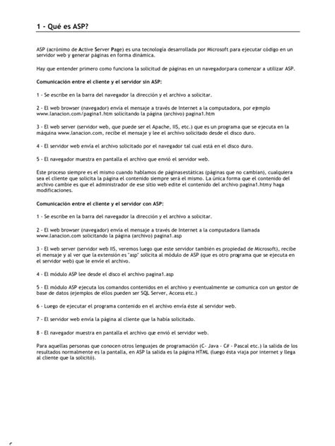 Tutorial Asp 30 Pdf Páginas Del Servidor Activo Servidor Web