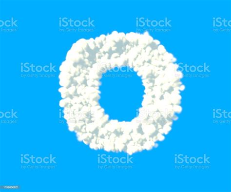 구름 창조적 인 알파벳 하늘 배경에 고립 된 흰색 흐린 문자 O 기호의 3d 그림 0명에 대한 스톡 사진 및 기타 이미지 0