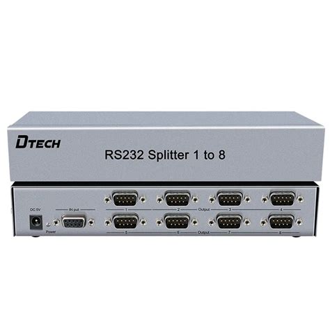 Dtech Industrial 8 Port Rs232 Serial Splitter With Power Adapter For Sharing Pcs And Capture