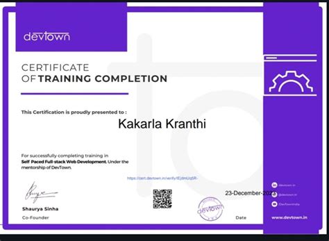 Kakarla Kranthi On Linkedin Fullstackdevelopment Devtown Training