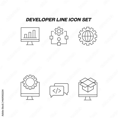 Industry Concept Collection Of Modern High Quality Developer Line Icons Editable Stroke