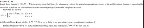 Solved Recall That A Function Fab→r Is Increasing On