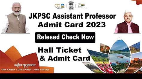 Jkpsc Assistant Professor Admit Card 2023 Download
