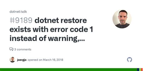 Dotnet Restore Exists With Error Code 1 Instead Of Warning Breaks Docker Multi Stage Build