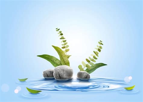 3d Natural Water Background Design Premium Vector