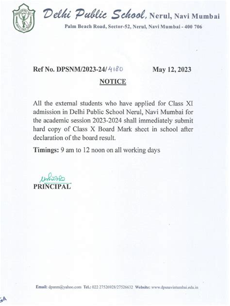 Marksheet Submission Notice Pdf