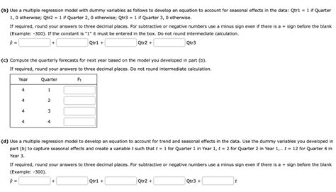 Solved Consider The Following Time Series Data A Choose