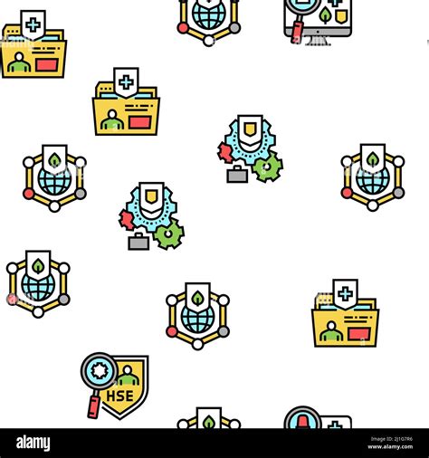 Health Safety Environment Hse Vector Seamless Pattern Stock Vector Image Art Alamy