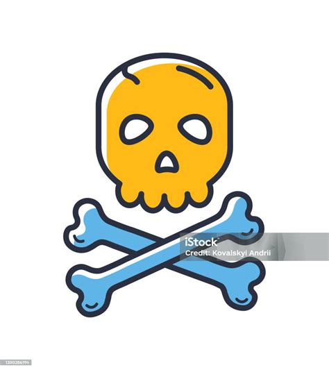 뼈 아이콘이 있는 두개골 흰색 배경에 격리 된 두개골과 십자가 디자인 요소 색상 모바일 개념 및 웹 앱의 요소입니다 플랫 스타일 벡터 일러스트레이션 개에 대한 스톡 벡터