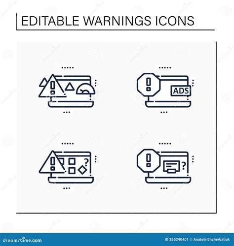 Different Notification Icons Set Vector Illustrations Isolated On