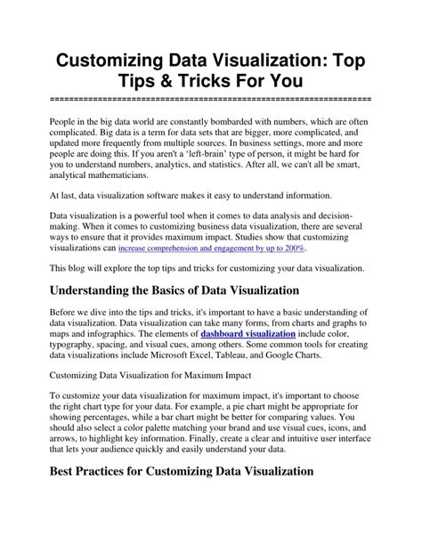 Ppt Customizing Data Visualization Top Tips And Tricks For You Powerpoint Presentation Id