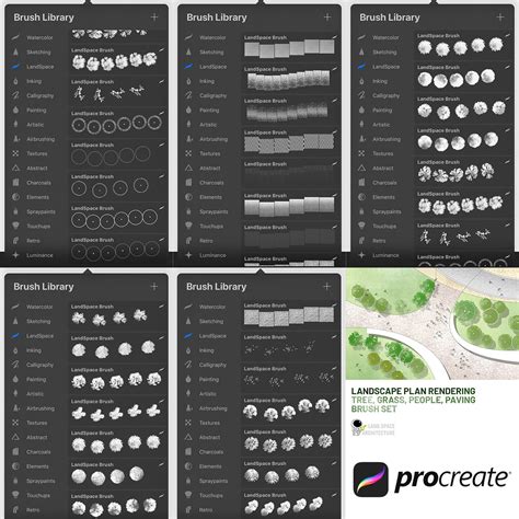Procreate Landscape Design Plan Brushes Behance