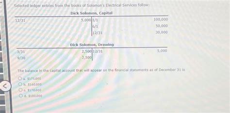 Solved Selected Ledger Entries From The Books Of Solomons