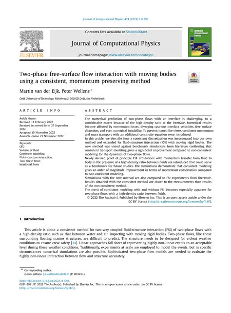 Two Phase Free Surface Flow Interaction With Moving Bodies Using A Consistent Momentum