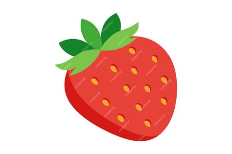 스트로베리 클리파트 만화 스타일 터 일러스트레이션 프리미엄 벡터