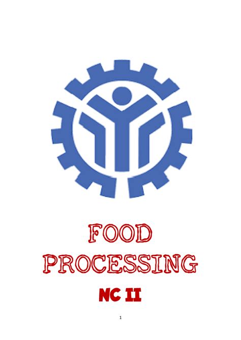 Tesda Food Processing Nc Ii Module At Marvin Santos Blog