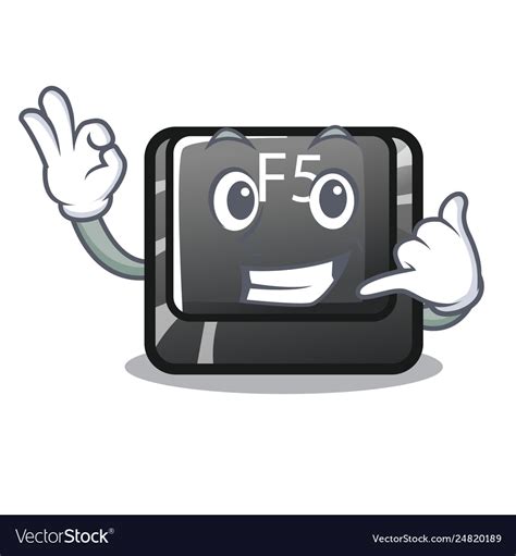 Call Me Longest F5 Button On Cartoon Keyboard Vector Image
