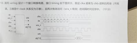 数字ic笔试题——接口转换电路（串行输入并行输出寄存器）clka的频率为clkb频率的一半 Csdn博客