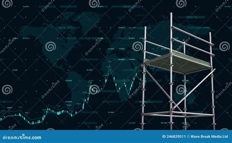 Animation Of Financial Data Processing Over World Map And Scaffolding Stock Video Video Of