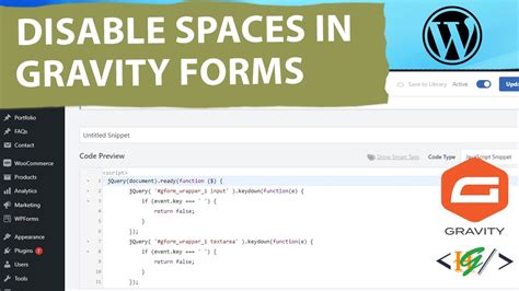How To Disable Spaces In Gravity Forms Form In Wordpress Youtube