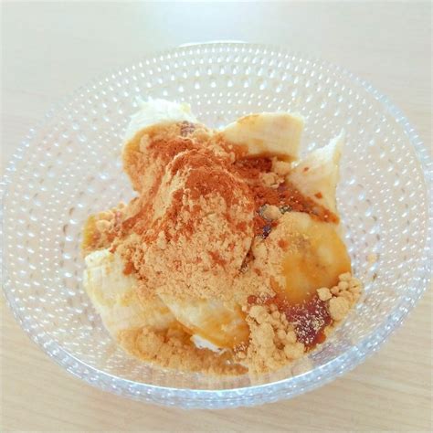 簡単ヘルシースイーツ・バナナのきな粉、黒蜜掛け レシピ・作り方 By ももかほっぺ 楽天レシピ
