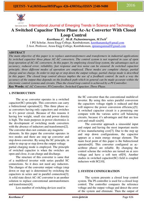 Pdf A Switched Capacitor Three Phase Ac Ac Converter With Closed Loop