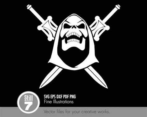 Skeletor Black And White Svg Eps Dxf Pdf Png Etsy Sweden