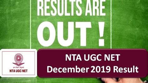 NTA UGC NET Result Dec 2019 Out Ugcnet Nta Nic In Get Direct Link To Check Result Download