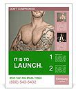 Tattooed And Muscular Man Exuding Sex Appeal Poster Template Design Id