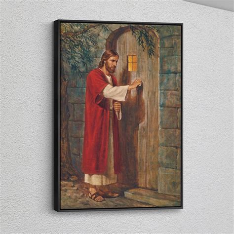 Jesus Knocking At The Door Icon Canvas Wall Art Jesus Knocking The Door Jesus Christ Poster