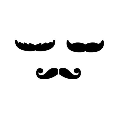 Monochrome Moustache Icons Set Premium Vector
