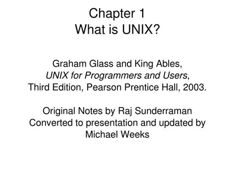 Ppt Chapter 1 What Is Unix Powerpoint Presentation Free Download Id5560381
