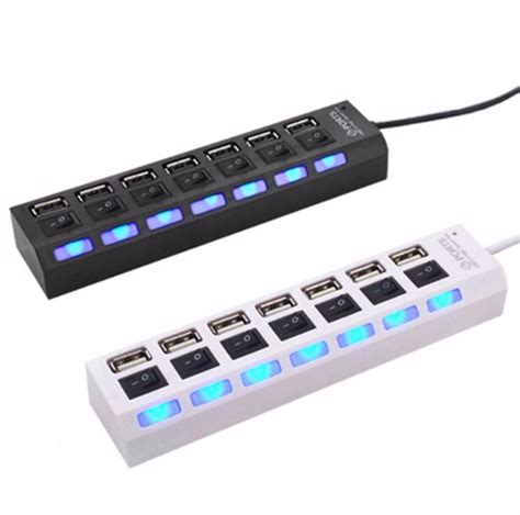 Usb 2 0 Hub Multi Usb Splitter Ports Hub Use Power Adapter4 7 Port Multiple Expander Hub With