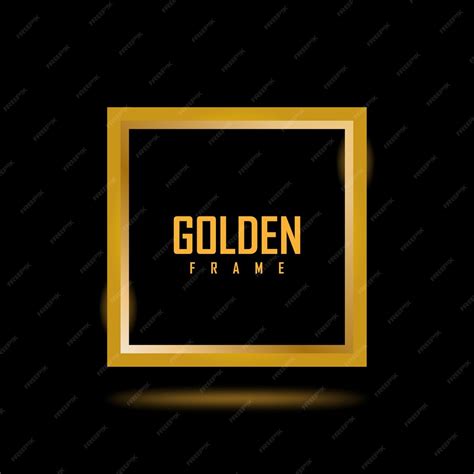 검정색 배경에 그림을 위한 금색 사각형 프레임 그림 그림 카드 또는 사진 3d 현실감 있는 현대적인 사각형 템플릿 벡터 그림을 위한 빈 공간 간단한 황금 개체 모형